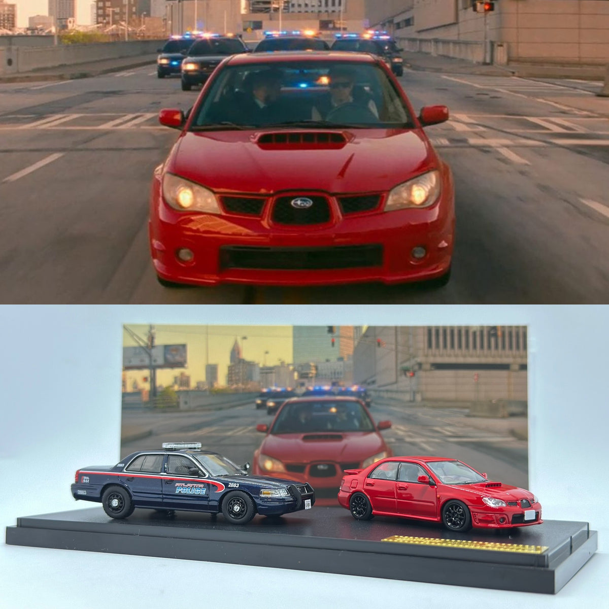 Rollin 1/64 Police Chase Scene two cars set (Ford Crown Victoria & Sub ...