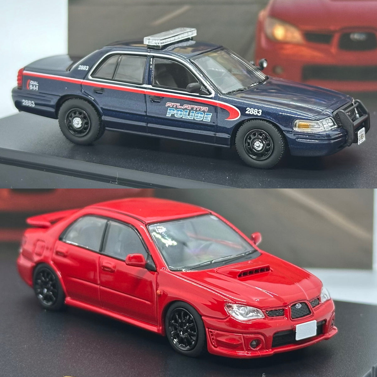 Rollin 1/64 Police Chase Scene two cars set (Ford Crown Victoria & Sub ...