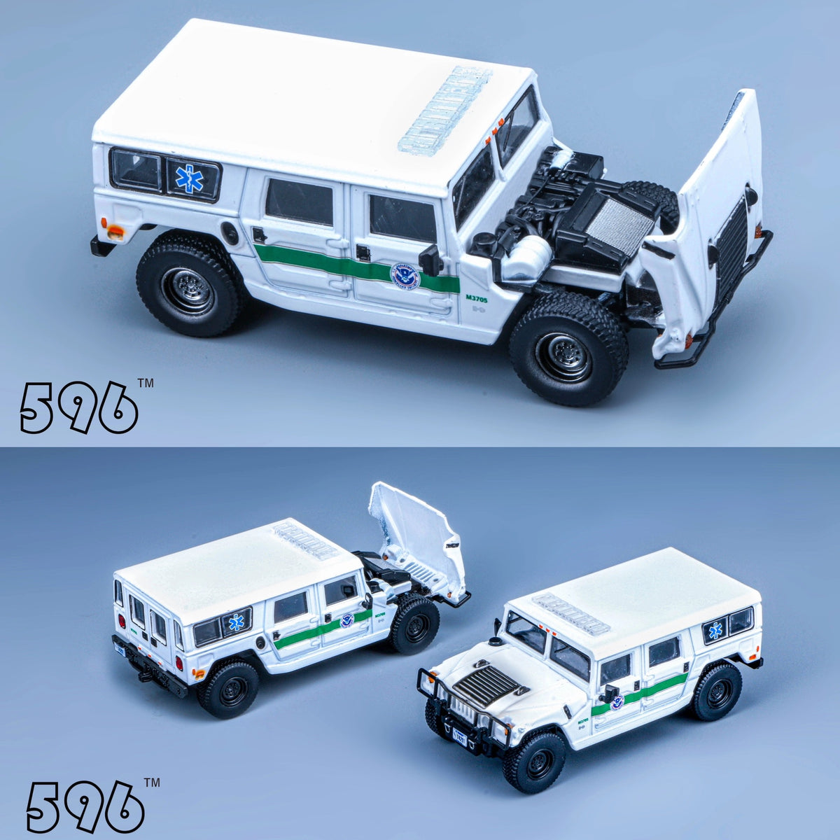 596 Model 1/64 Hummer H1 - US Border Patrol – 20KM Diecast