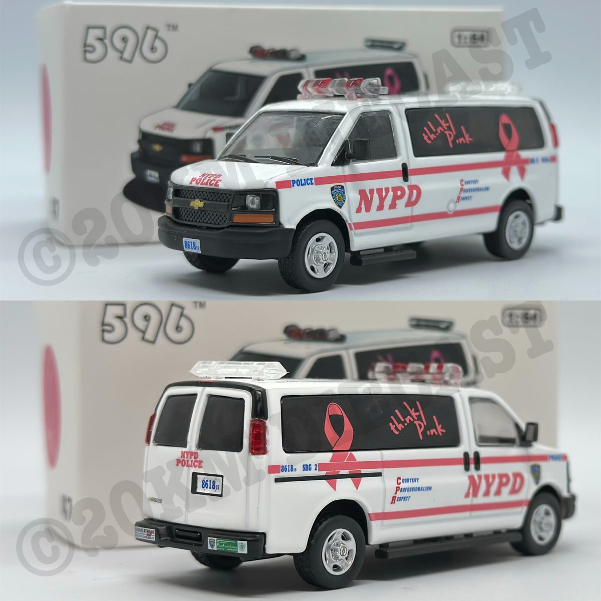 596 Model 1/64 Chevrolet Express - NYPD (Breast Cancer Awareness ...