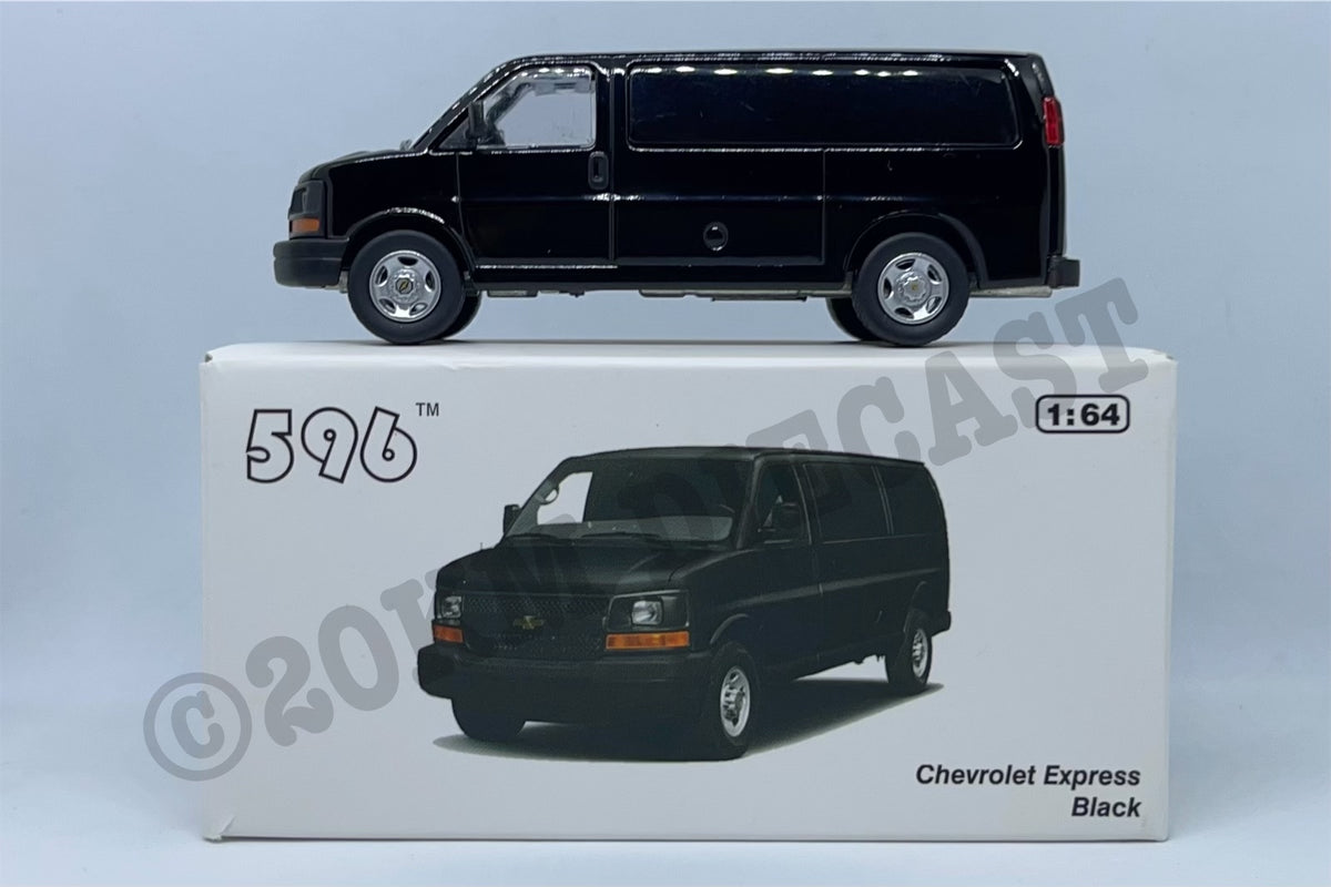 596 Models 1/64 Chevrolet Express - Blank Black – 20KM Diecast